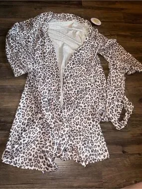 Charlies Project | Intimates & Sleepwear | Leopard Print Open Front ...